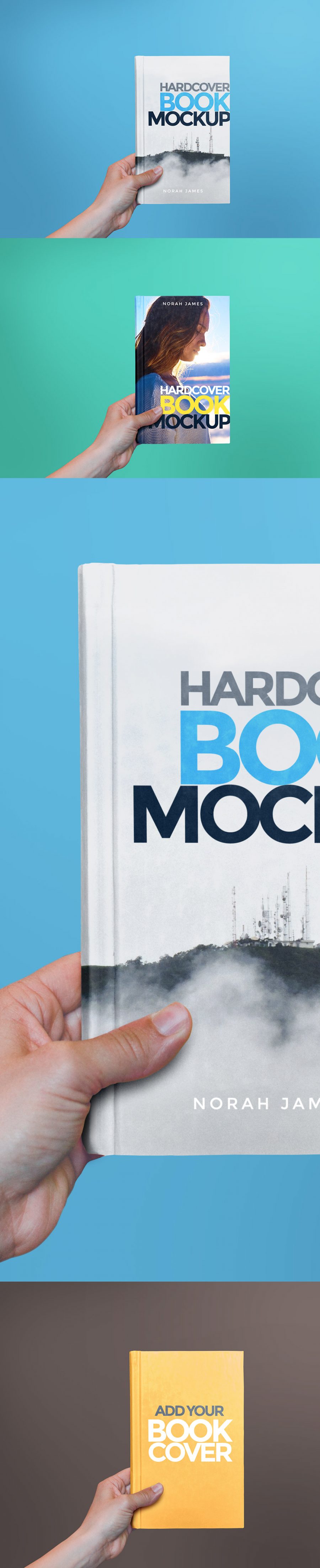 Free Hardcover Book In Hand Mock-up For Your Book Covers Designs