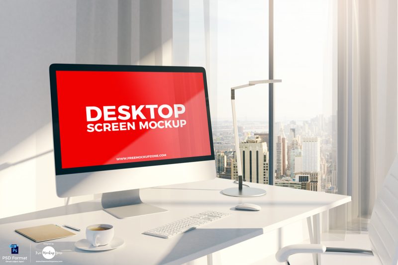 Free Designer Desktop Screen Mockup