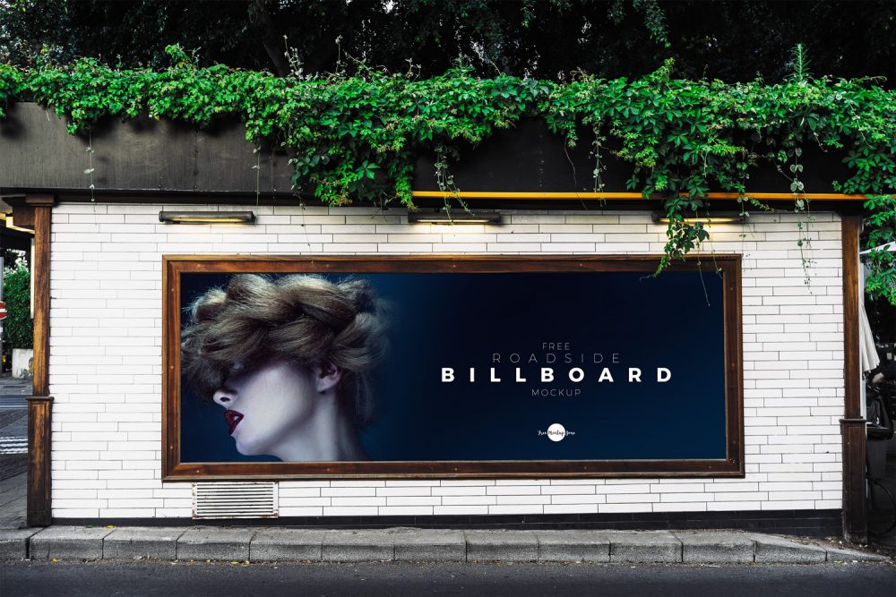 Free Roadside Advertisement Billboard Mockup PSD 2018