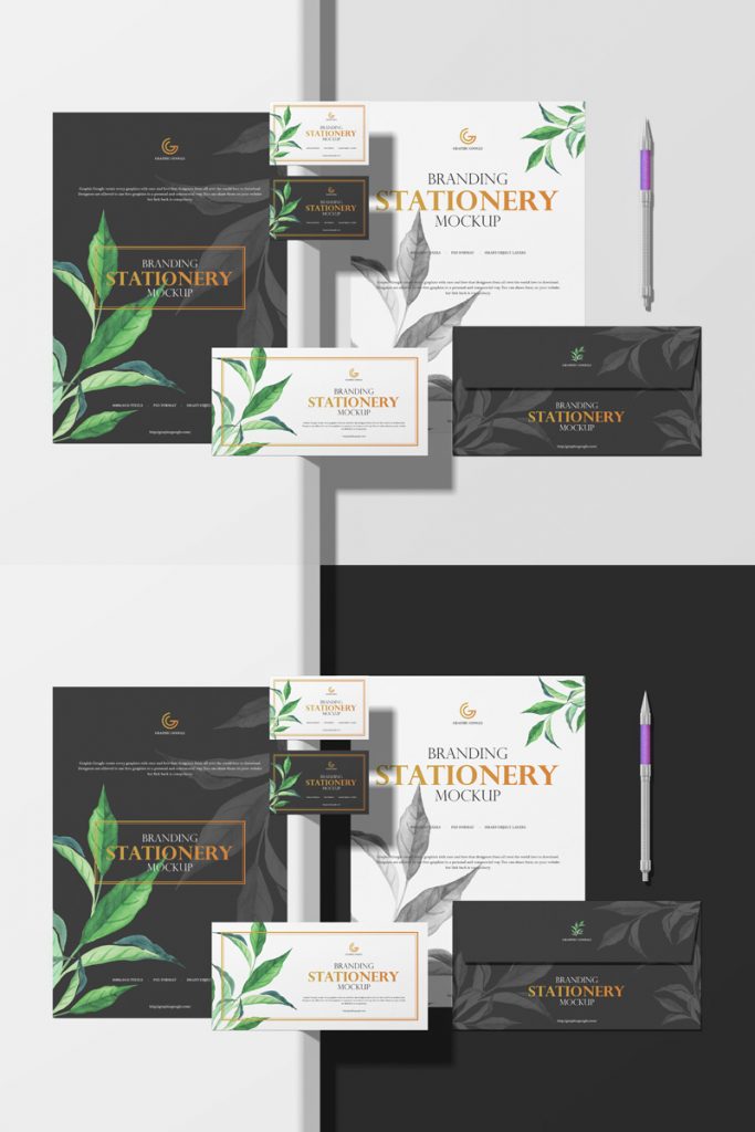 Free Top View Brand Stationery Mockup PSD - Free Mockup Zone