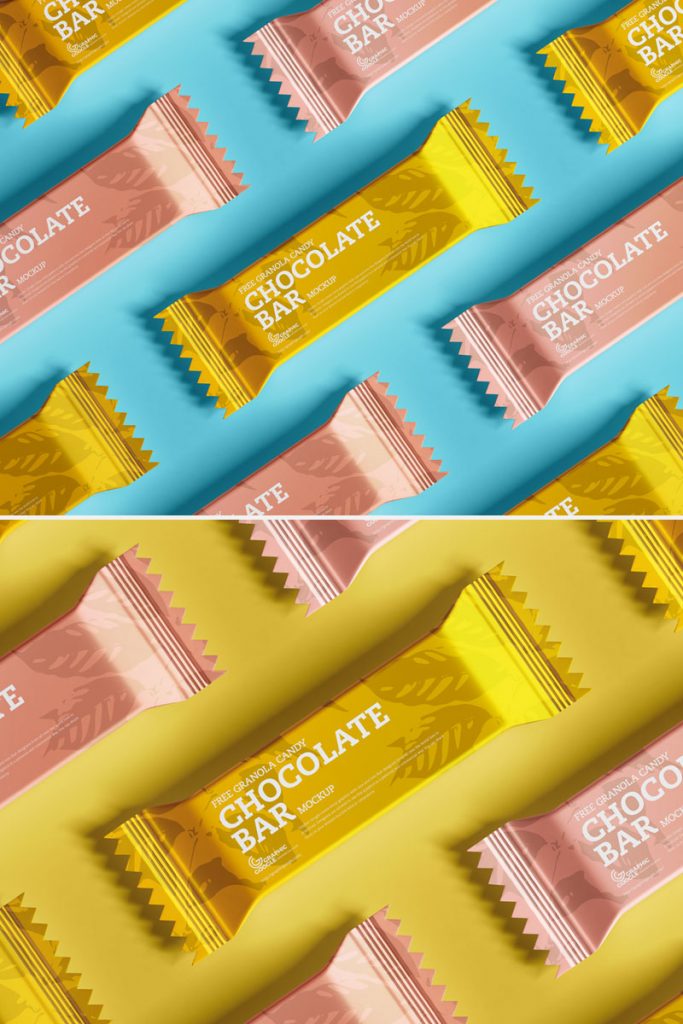 Free Chocolate Bar Candy Sachet Mockup PSD - Free Mockup Zone