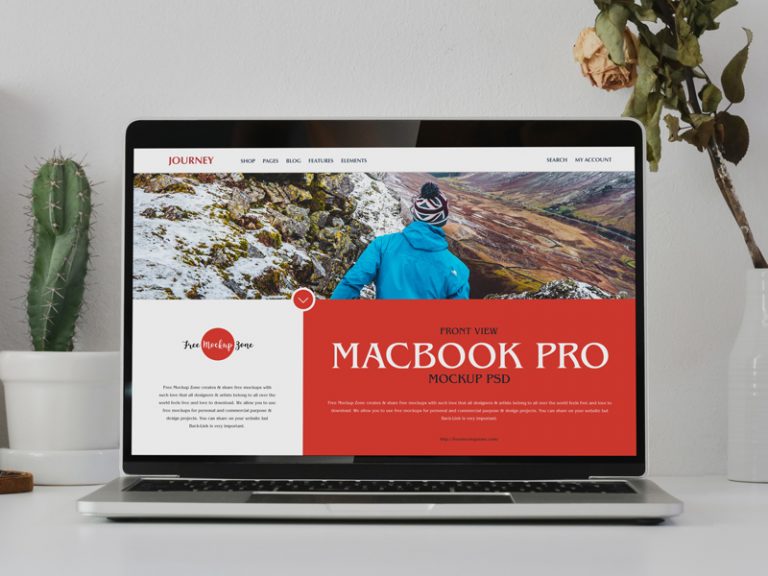 Free Front View MacBook Pro Mockup PSD - Free Mockup Zone