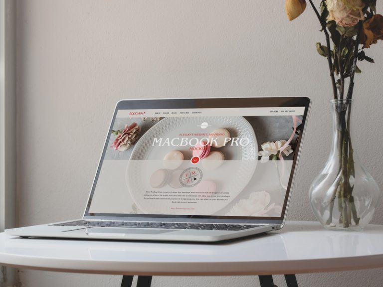 Free Elegant Website Branding MacBook Pro Mockup - Free Mockup Zone