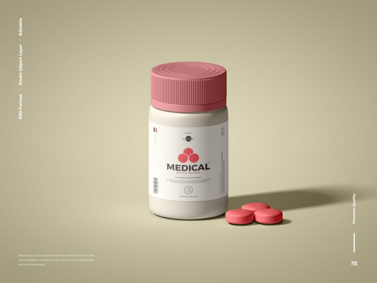 Free Packaging Medical Bottle Mockup - Free Mockup Zone