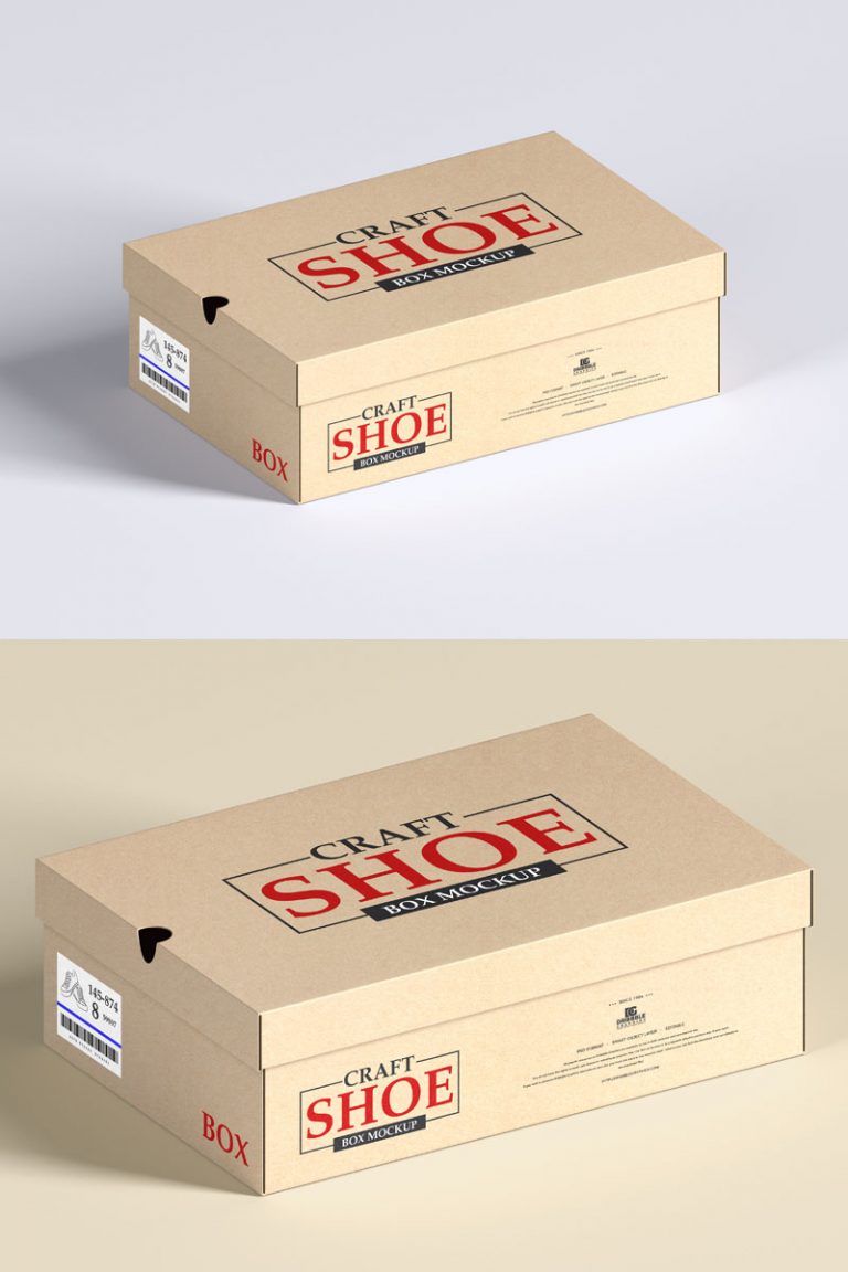 Free Modern Craft Shoe Box Mockup PSD - Free Mockup Zone