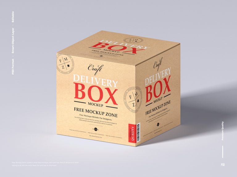 Free Craft Delivery Box Mockup - Free Mockup Zone