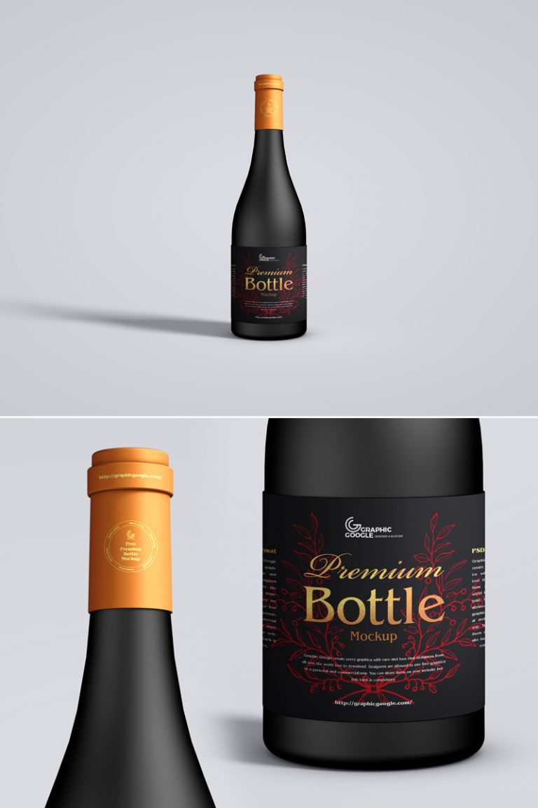 Free Front View Bottle Mockup - Free Mockup Zone