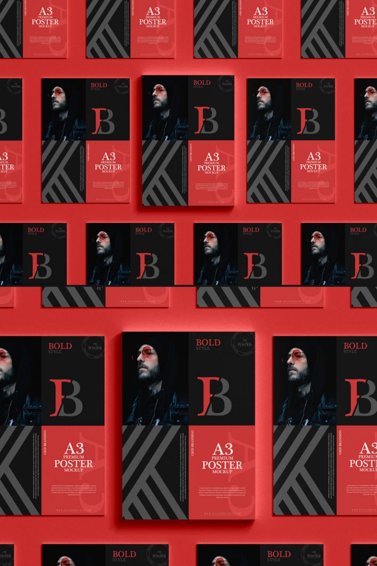 Free A3 Grid Poster Mockup PSD - Free Mockup Zone