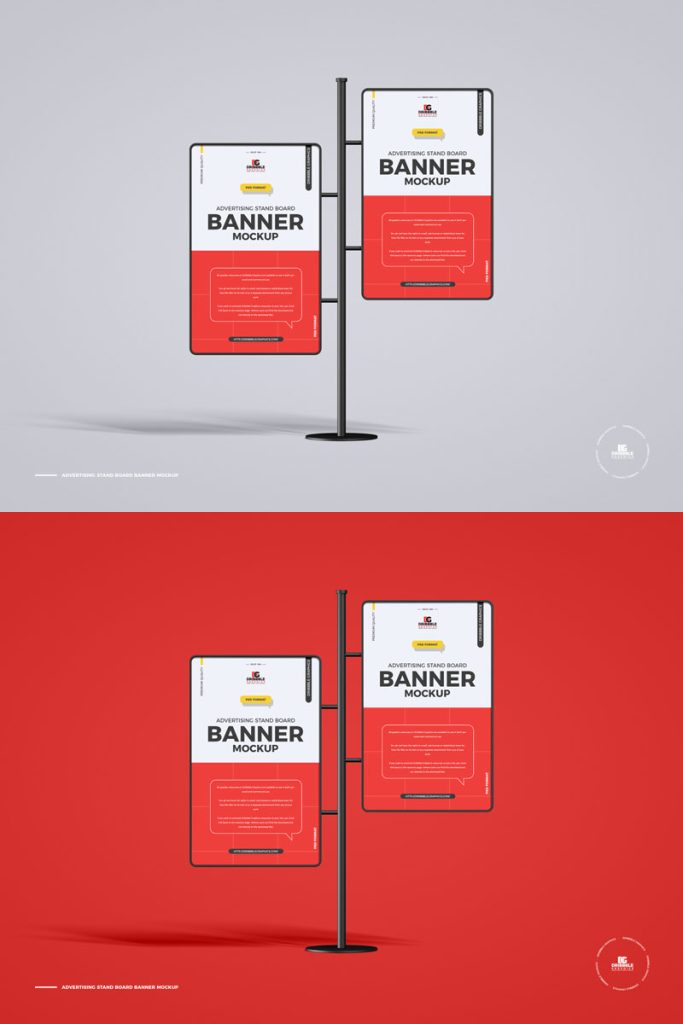 Free Outdoor Advertising Signboard Banner Mockup - Free Mockup Zone