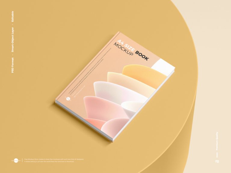 Free Premium A4 Size Book Mockup - Free Mockup Zone