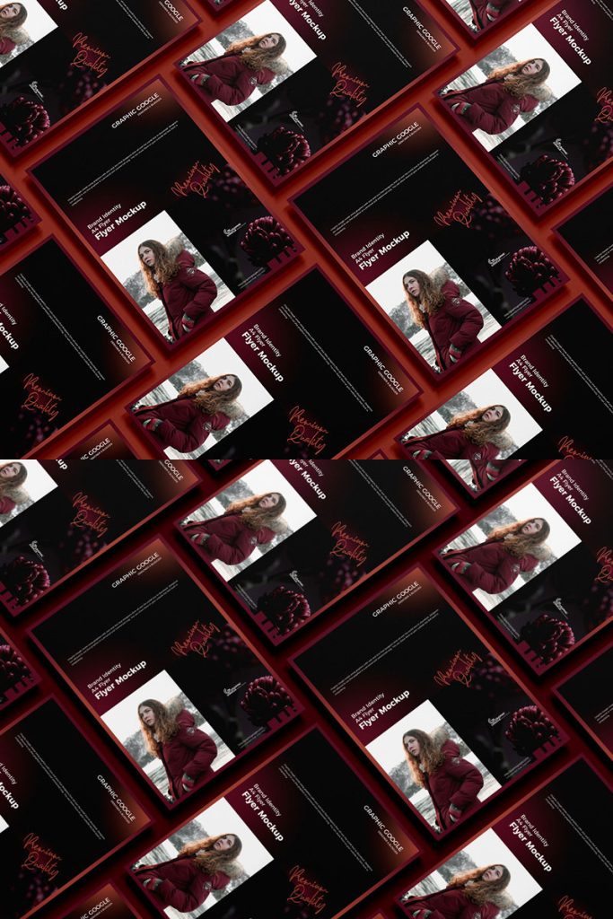 Free Stylish Grid A4 Flyer Mockup - Free Mockup Zone