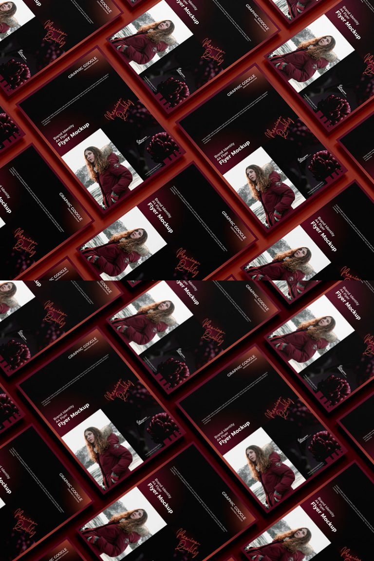 Free Stylish Grid A4 Flyer Mockup - Free Mockup Zone