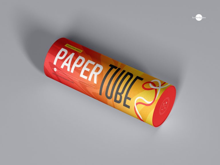 Free Brand Identity Paper Tube Mockup - Free Mockup Zone