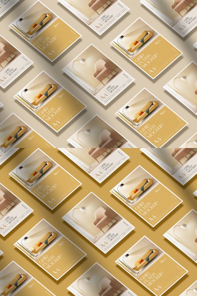 Free Modern Grid Flyer Mockup - Free Mockup Zone