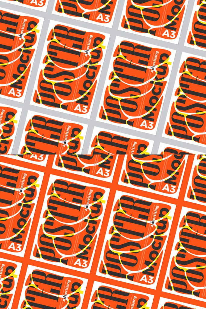 Free Advertising A3 Grid Poster Mockup - Free Mockup Zone