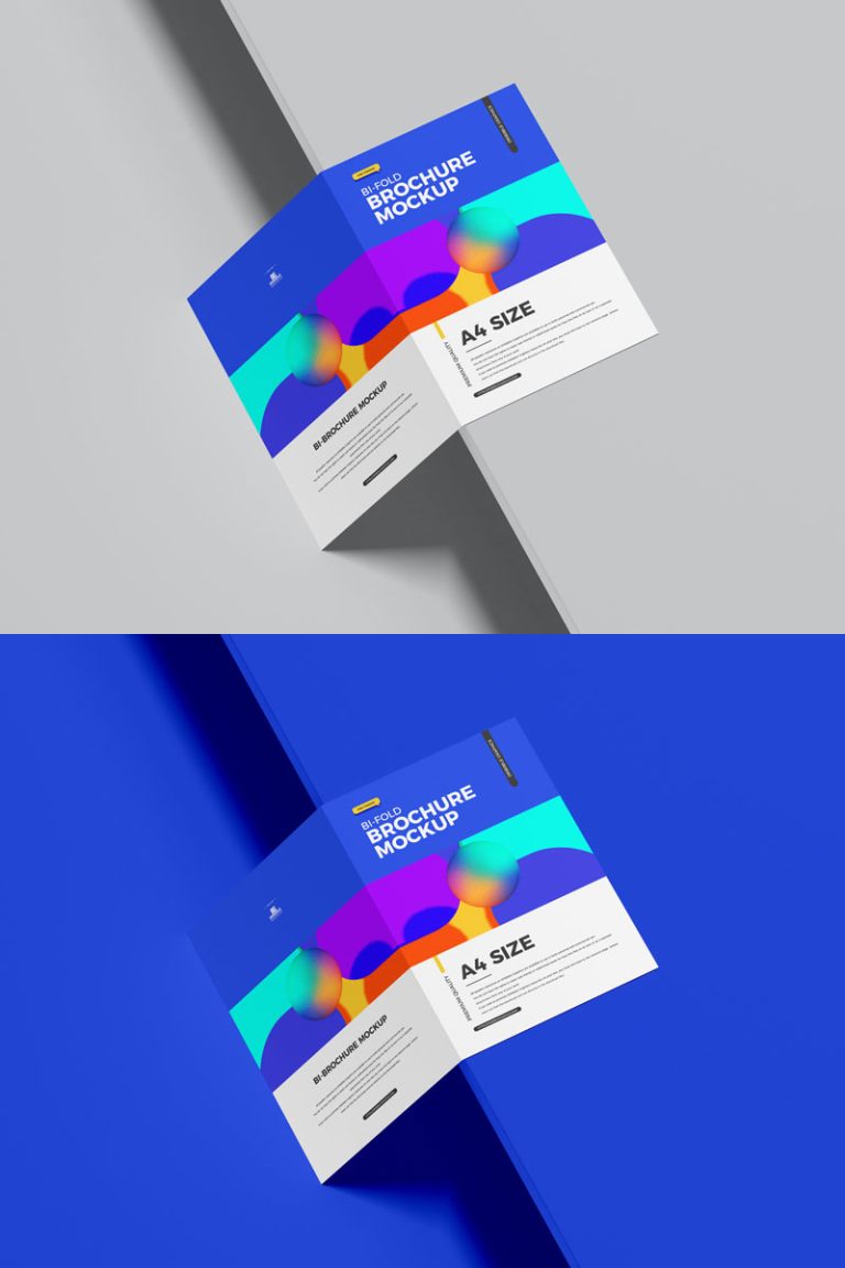Free Premium Bi-Fold Brochure Mockup - Free Mockup Zone