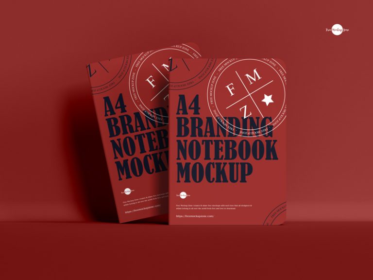 Free Branding A4 Notebook Mockup - Free Mockup Zone