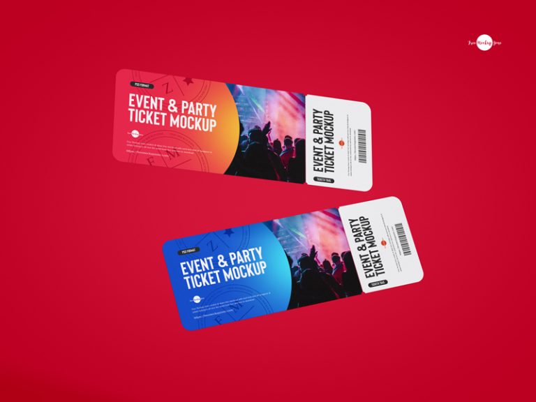 Free Event and Party Ticket Mockup - Free Mockup Zone