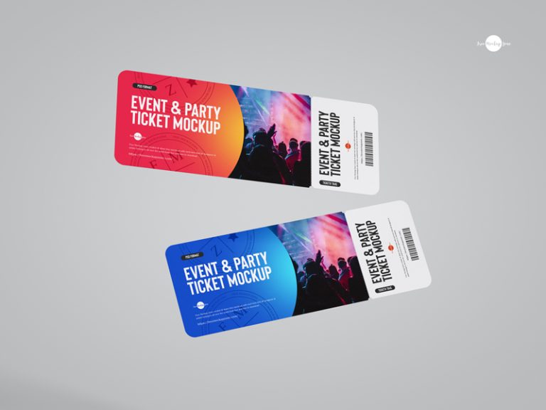 Free Event and Party Ticket Mockup - Free Mockup Zone