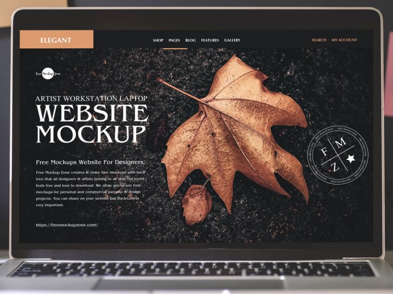 Free High-Quality Artist Workstation Laptop Website Mockup - Free ...