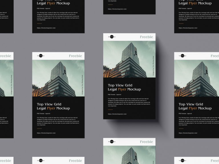 Free Top View Grid Legal Flyer Mockup - Free Mockup Zone