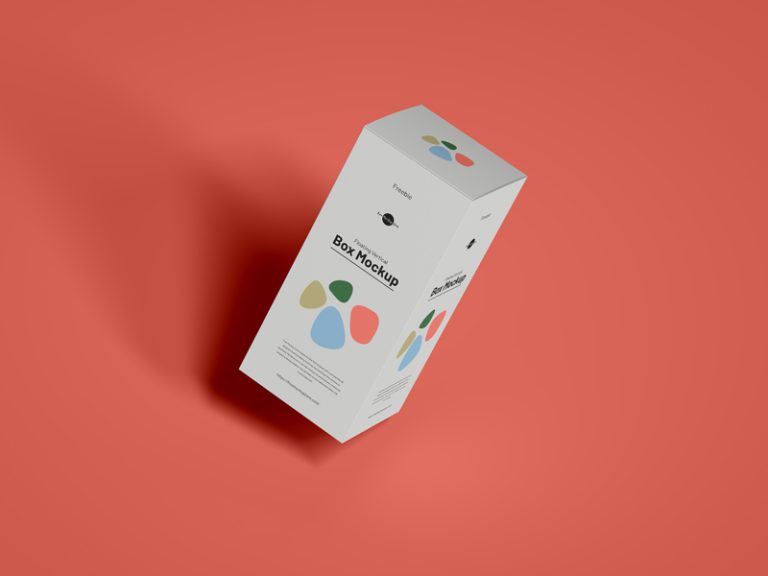 Free Floating Vertical Box Mockup - Free Mockup Zone