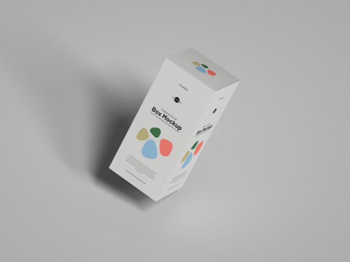 Free Floating Vertical Box Mockup - Free Mockup Zone