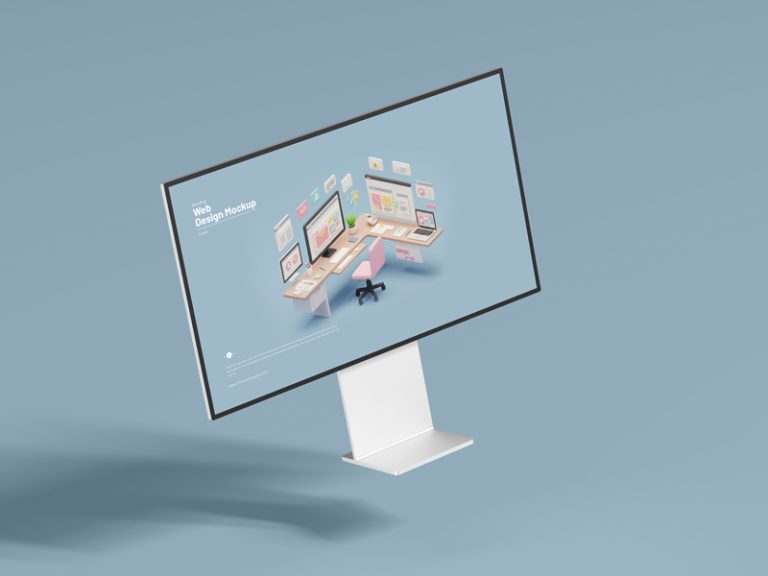 Free Floating Web Design Mockup - Free Mockup Zone